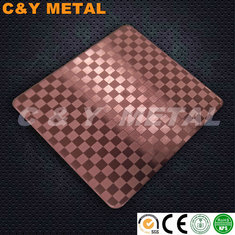 China Decorative stainless steel sheet with hairline,etching and red-wine colors supplier