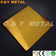 China 304 stainless steel sheet NO.4 satin with Ti-gold coating colors CY-002SG supplier